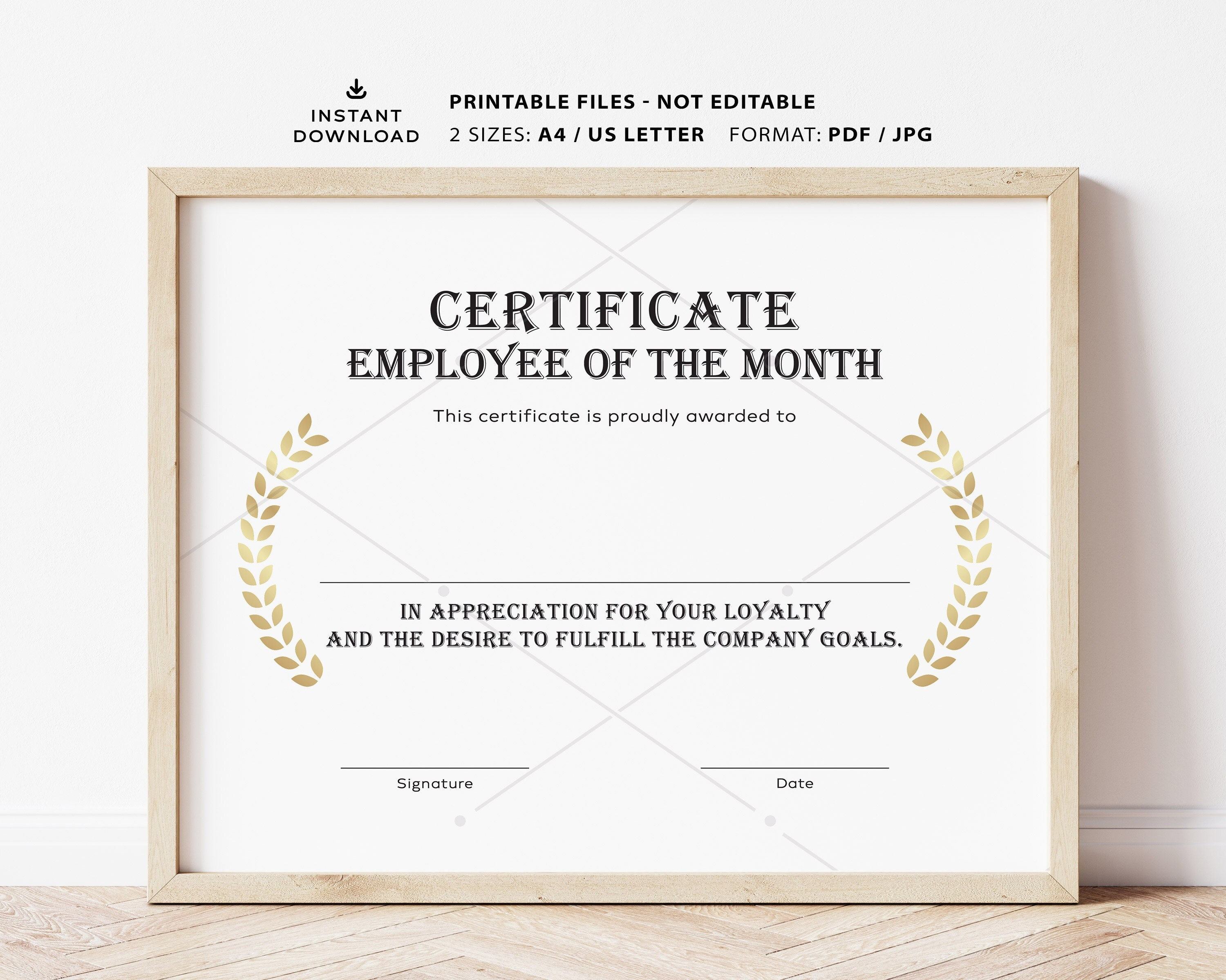 Printable Employee of the Month Award, Employee Appreciation ...