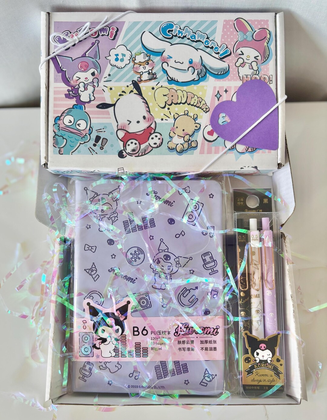 Kuromi Gift Set W Kuromi Notebook Kuromi Pen Set Kawaii Sanrio ...