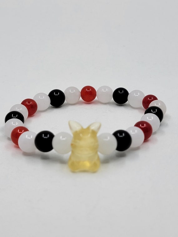 Pokemon Pikachu Natural Crystal Bead Bracelet - Etsy