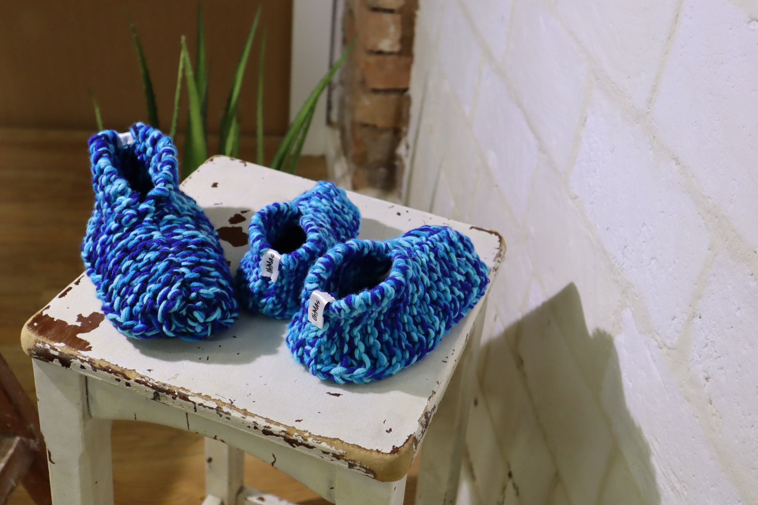 Gift Set of Wool Slippers, Family Pack of 3 Pairs of Slippers, Wool ...