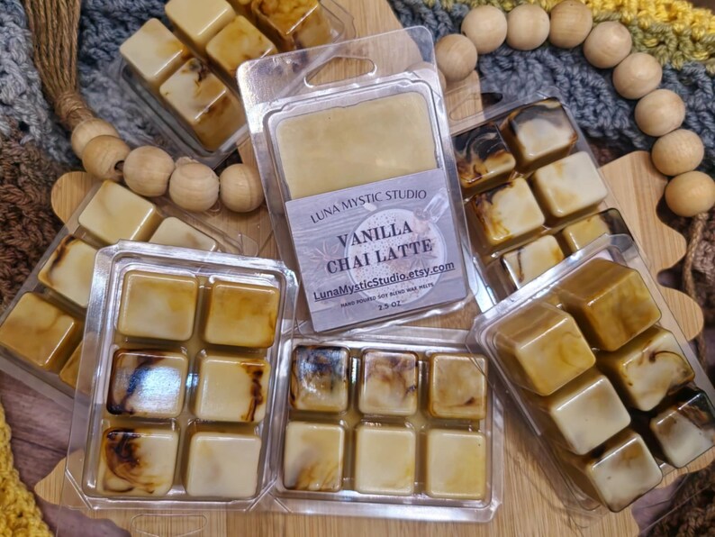 Vanilla Chai Latte Clamshell Wax Melts Coffee Shop Vibes Coffee Scented ...