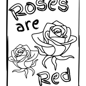 Printable Mother's Day Card to Color 'roses Are Red, Violets Are Blue ...