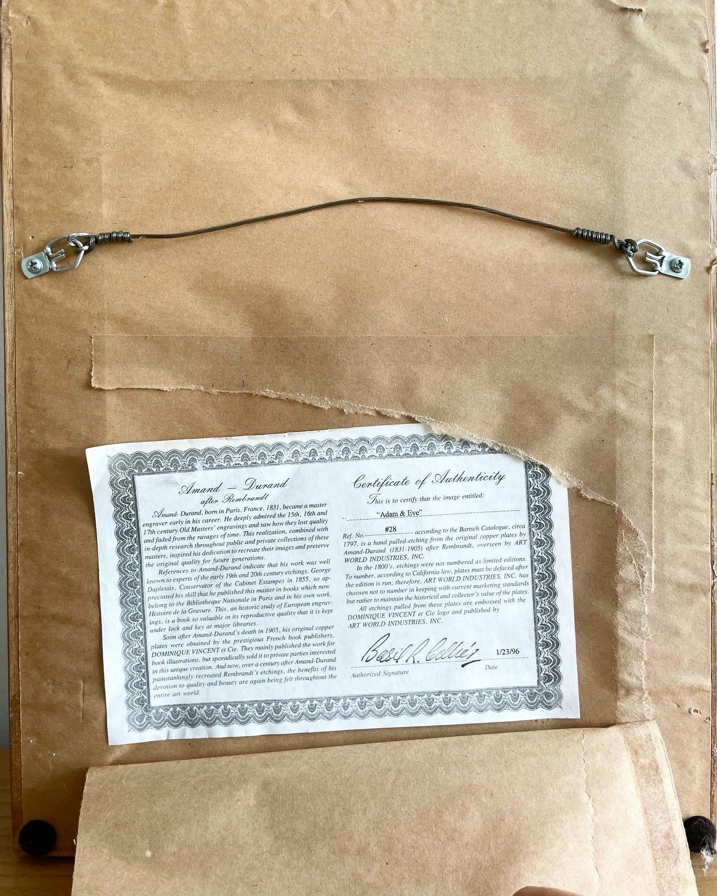 Authentic adam and Eve Rembrandt Etching by Amand Durand - Etsy