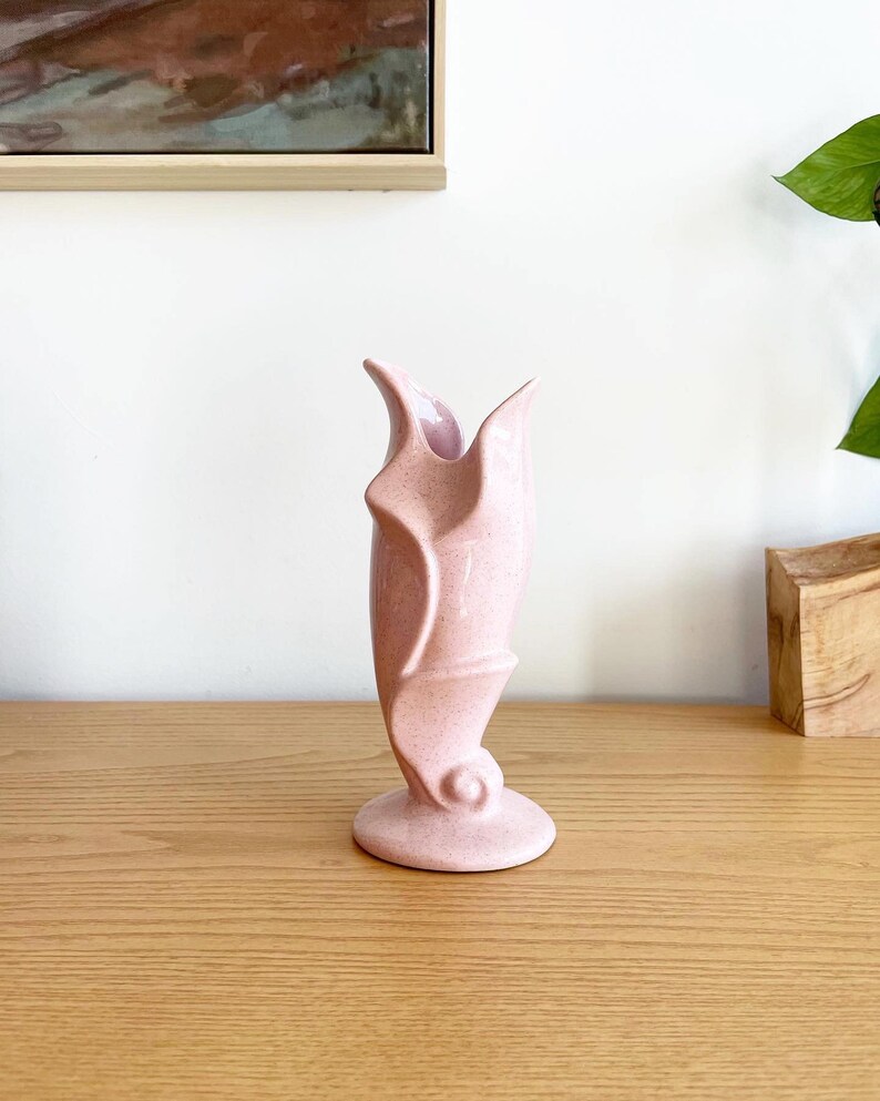 Light Pink Speckled Vintage Gilmer Pottery Art Deco American Modern ...