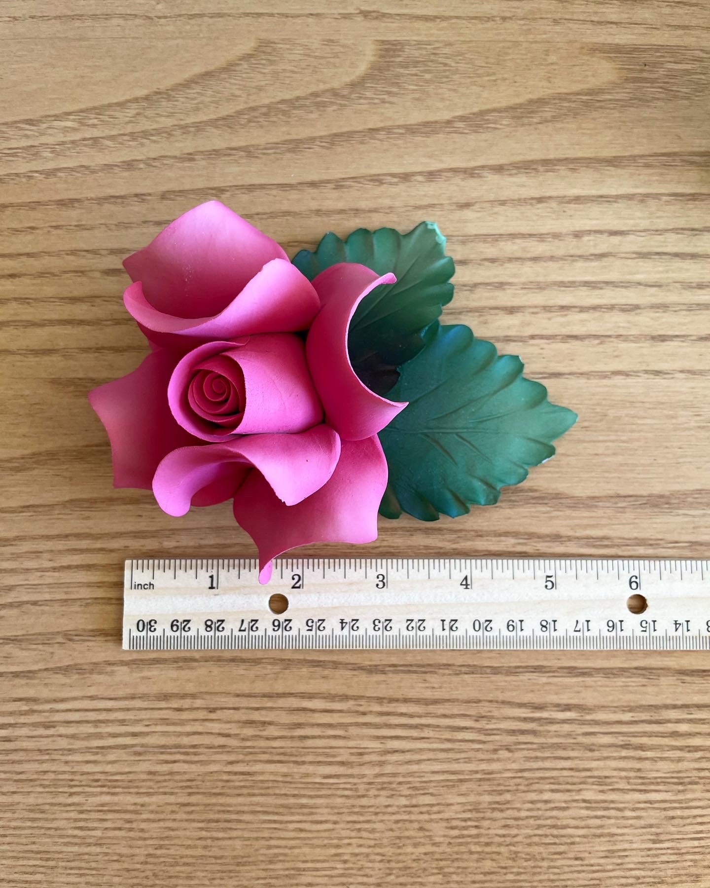 Capodimonte Porcelain Pink Rose Figurine, Made in Italy, Handmade ...