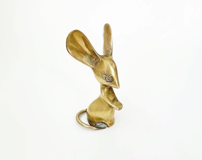 Vintage Solid Brass Midcentury Mouse Figurine, Mice Figurines Gold ...