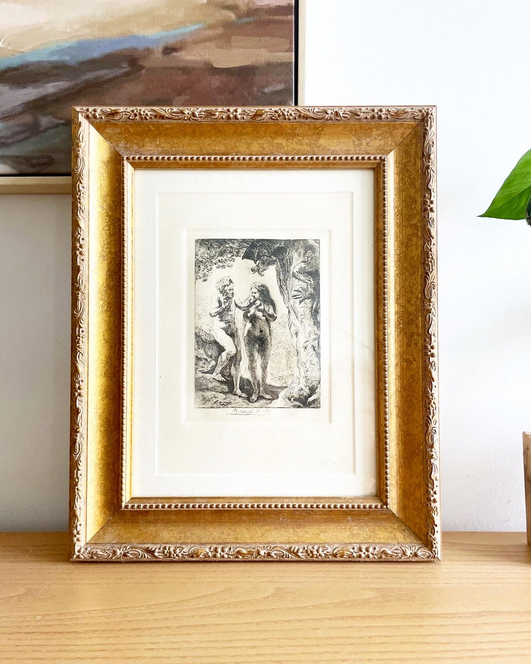 Authentic adam and Eve Rembrandt Etching by Amand Durand - Etsy