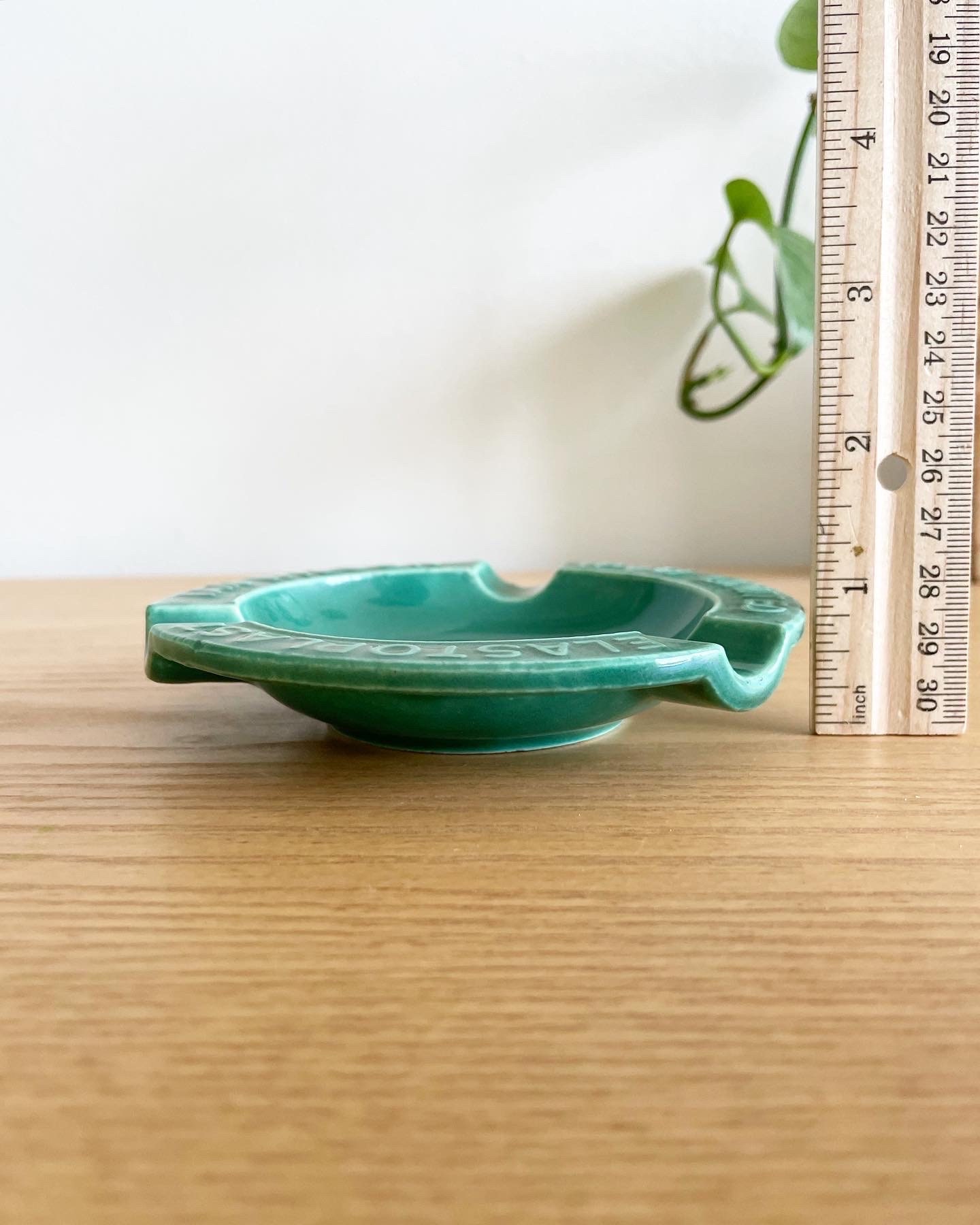 Vintage South African Lucia Ware Green Ceramic Engraved Ash Tray, Green ...