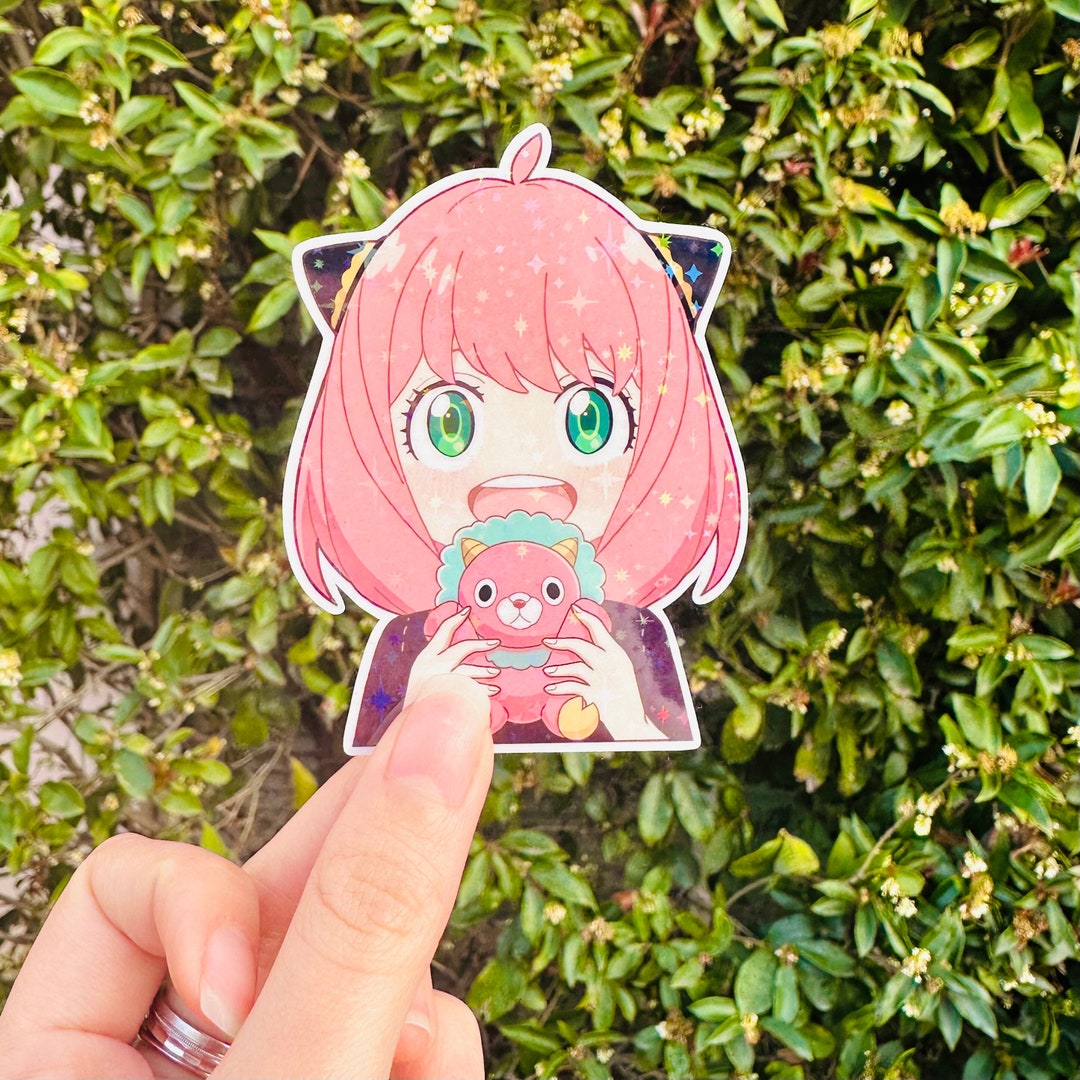 Holographic Waterproof Anya Spyfam Sticker Anime Stickers Laptop ...