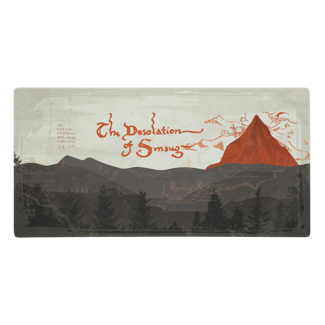 Lonely Mountain Desk Mat - Smaug, Lord of the Rings Gaming Pad - Etsy