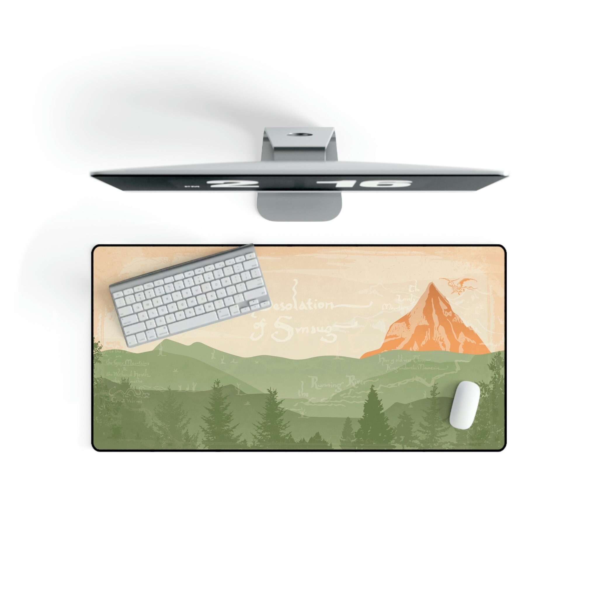 The Lord of the Rings the Hobbit Desk Mat the Lonely Mountain Smaug ...