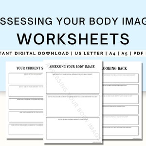 Body Image Worksheets, Body Positivity Workbook, Therapy Worksheet ...