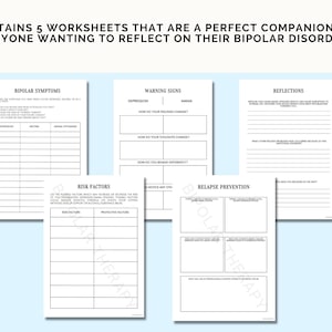 Bipolar Therapy Worksheets, Bipolar Journal Printable, Bipolar Disorder ...