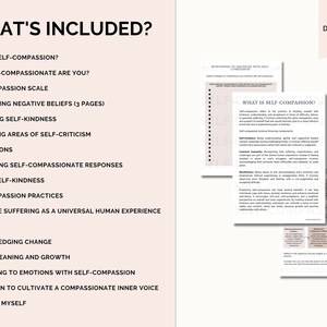 Self-compassion Workbook Printable, Self Care Journal, Therapy ...