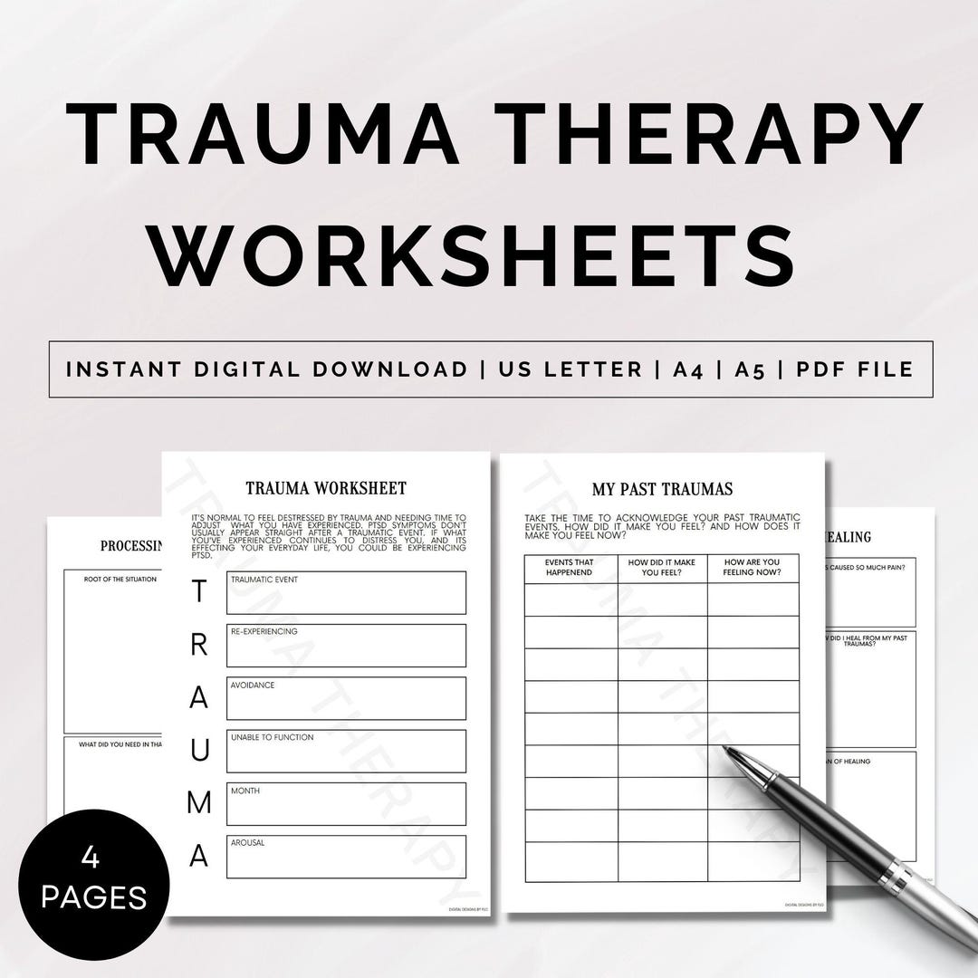 Trauma Therapy Worksheets, Trauma Workbook, Trauma Therapy, Trauma ...