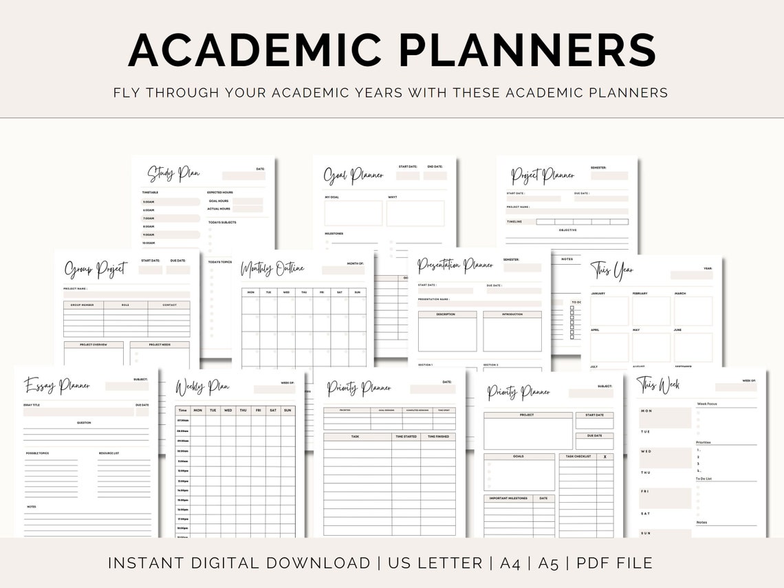 The Ultimate Student Planner Printable, Study Planner, Academic Planner ...