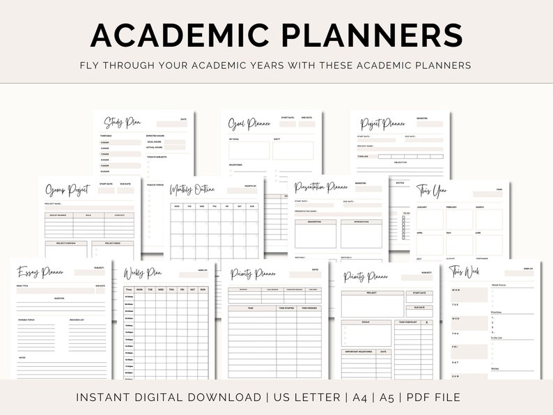 The Ultimate Student Planner Printable, Study Planner, Academic Planner ...