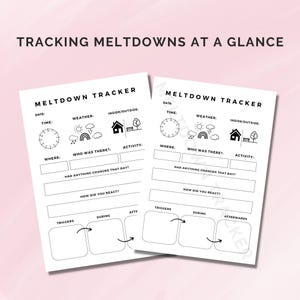 Meltdown Tracker, Sensory Processing, Autism Spectrum, ADHD, Learning ...