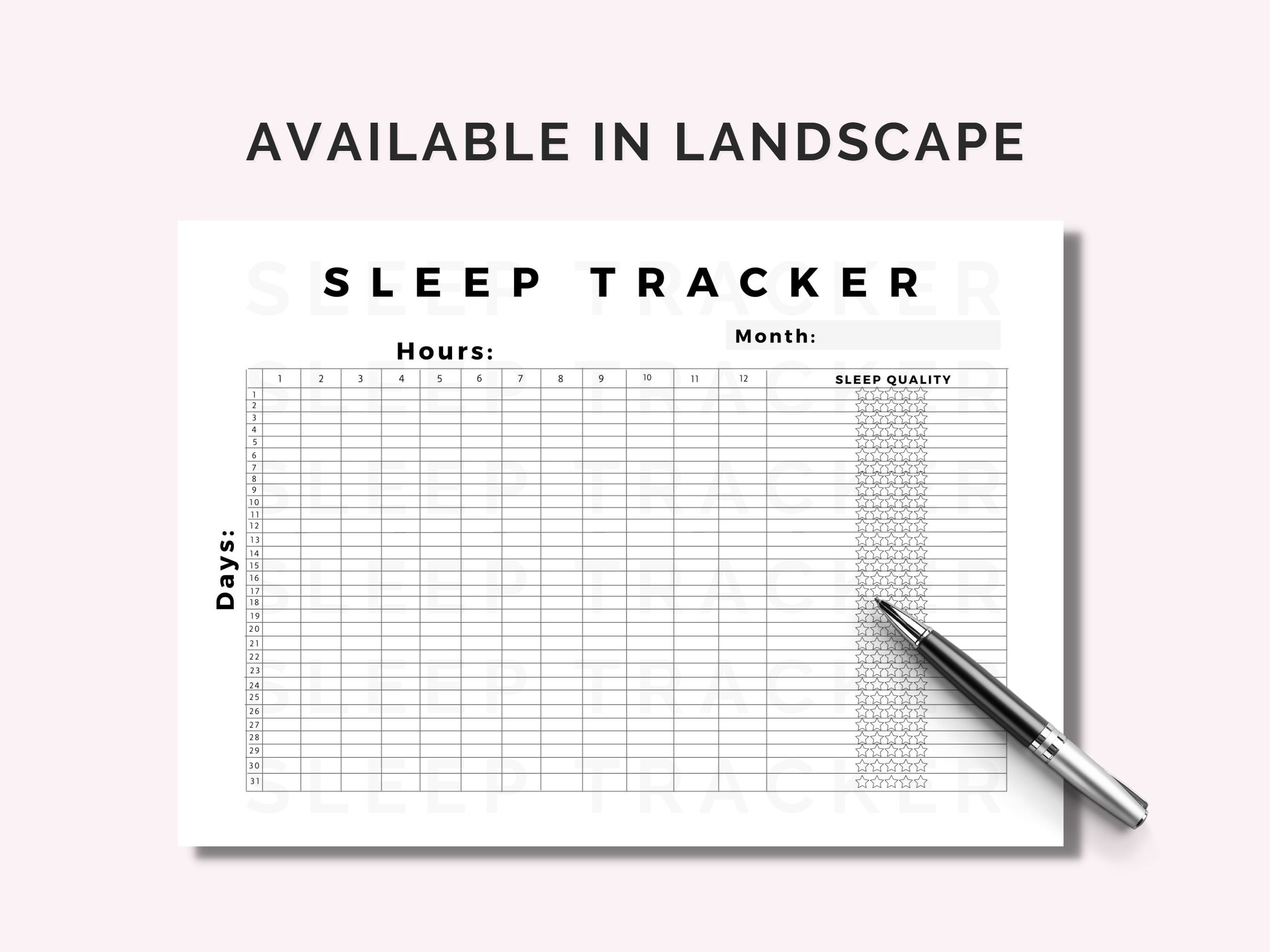 Sleep Tracker Printable, A4 Planner Inserts, Monthly Sleep Log, Sleep ...