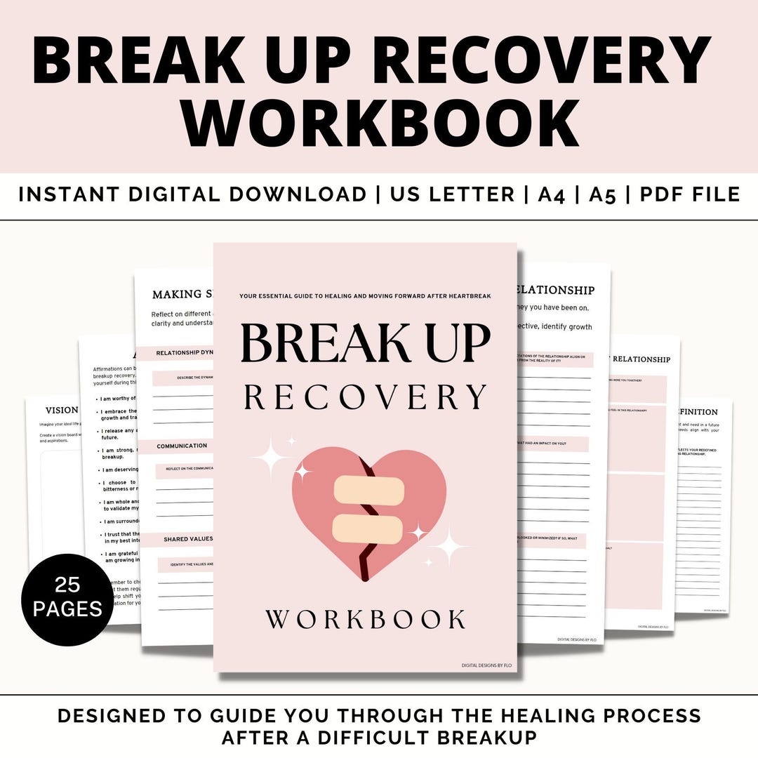Breakup Processing Journal for Self Care, Breakdown Worksheets, Breakup ...