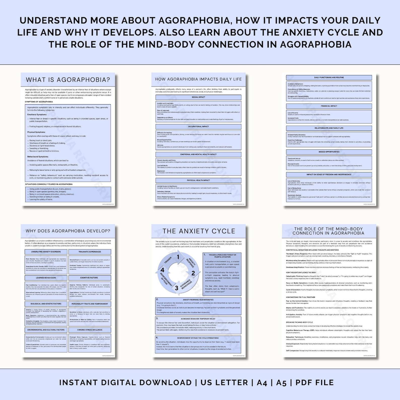 Agoraphobia Recovery, Anxiety Relief, Panic Attacks, Phobia Worksheets ...