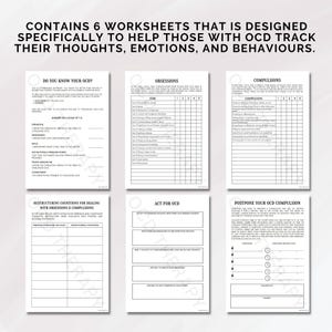 OCD Therapy Worksheets, ERP Self-help Strategies, Exposure Therapy ...