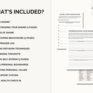 Overcome Shame Workbook Printable, Shame, Guilt, Embarrassment Distinct ...