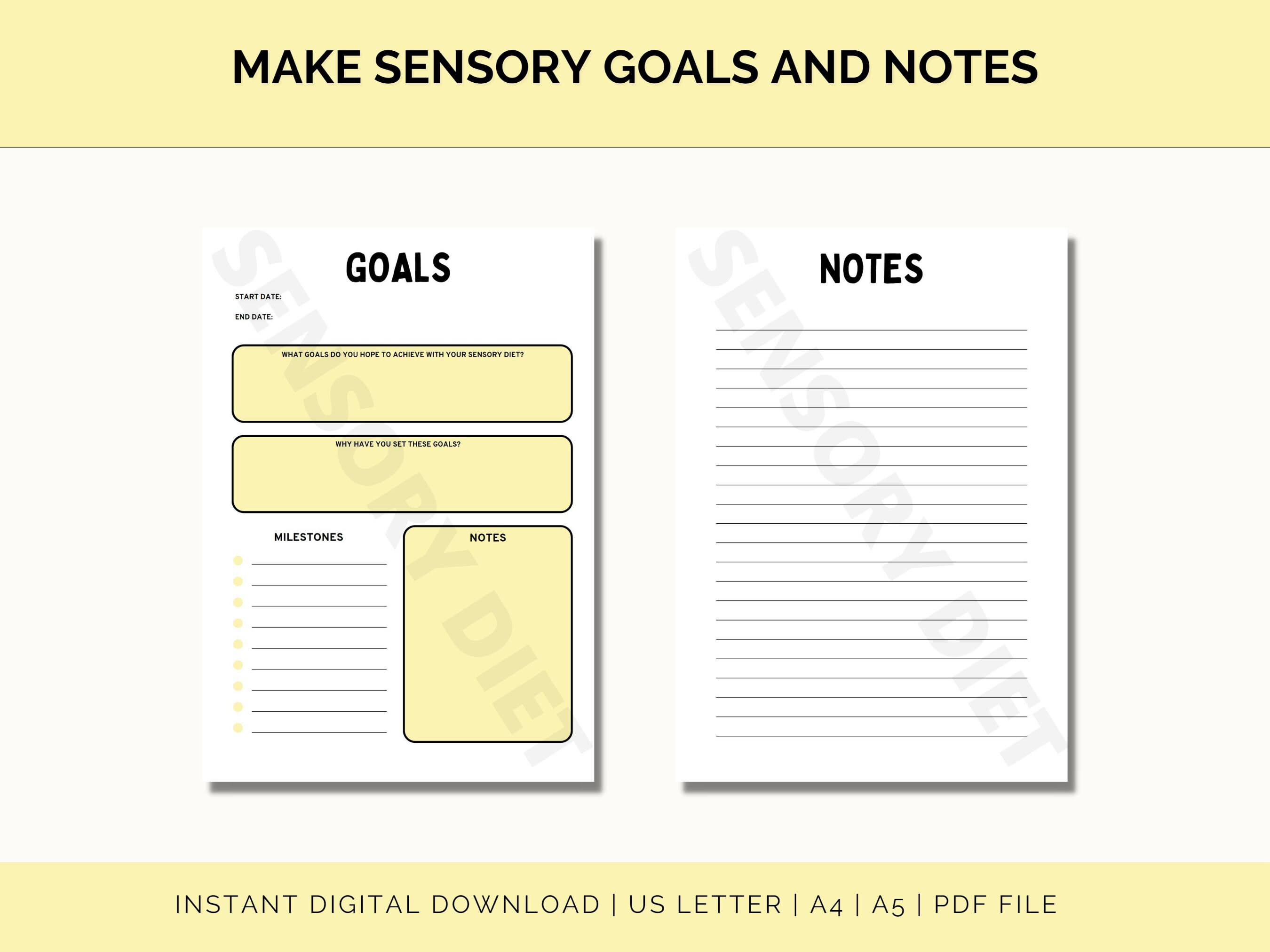 Sensory Diet Planner for Autism, ADHD, Sensory Processing Disorder ...