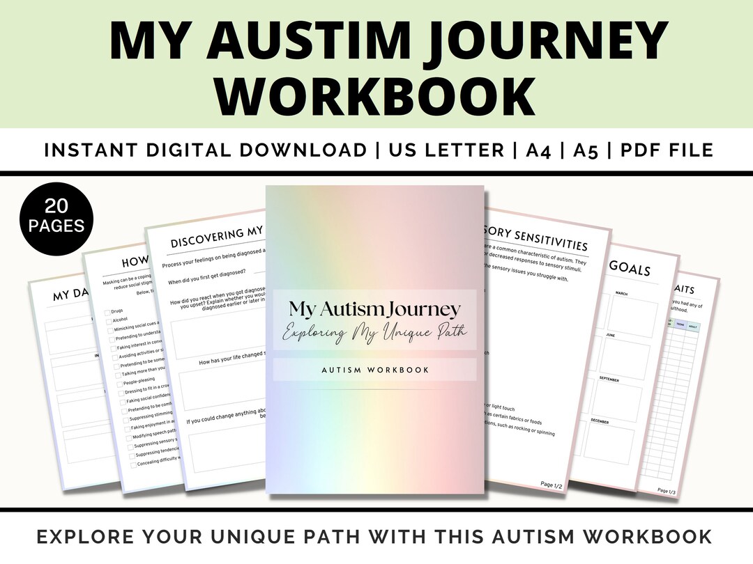 Workbook for Autism Autism Worksheets Autism Journal - Etsy