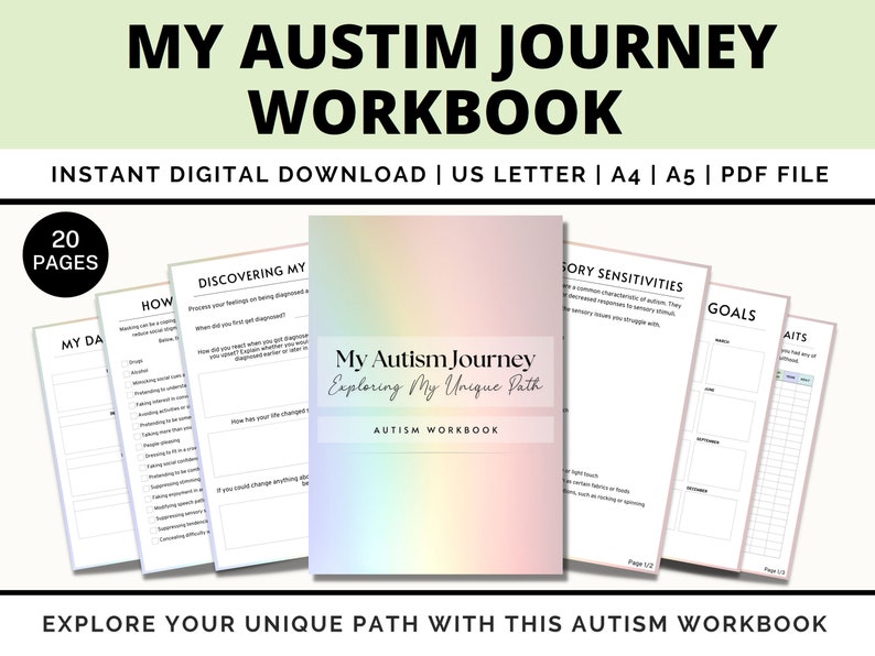 Workbook for Autism Autism Worksheets Autism Journal - Etsy