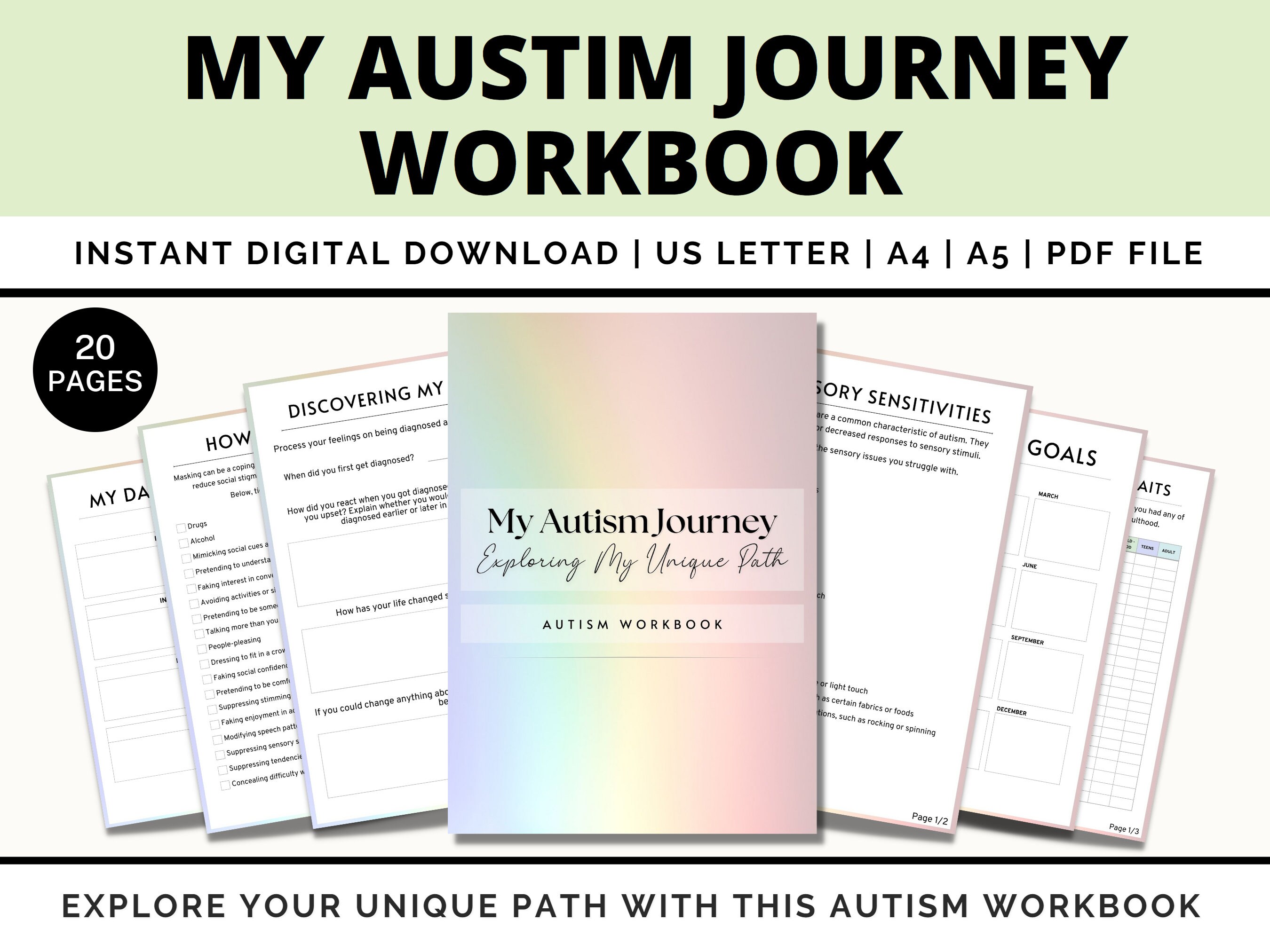 Workbook for Autism Autism Worksheets Autism Journal - Etsy UK