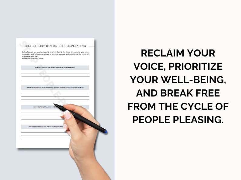 People Pleasing Workbook Printable, Self-love Workbook, Self-awareness ...