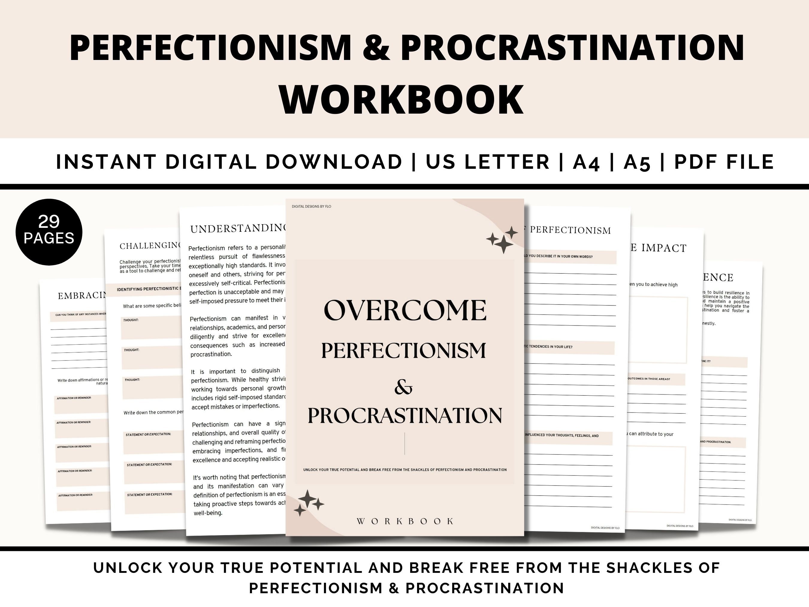 Perfectionism and Procrastination Workbook, Manage Your Perfectionism ...