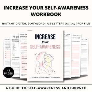 Self Awareness Worksheets, Identity Workbook, Emotional Intelligence, Self Reflection, Self ...