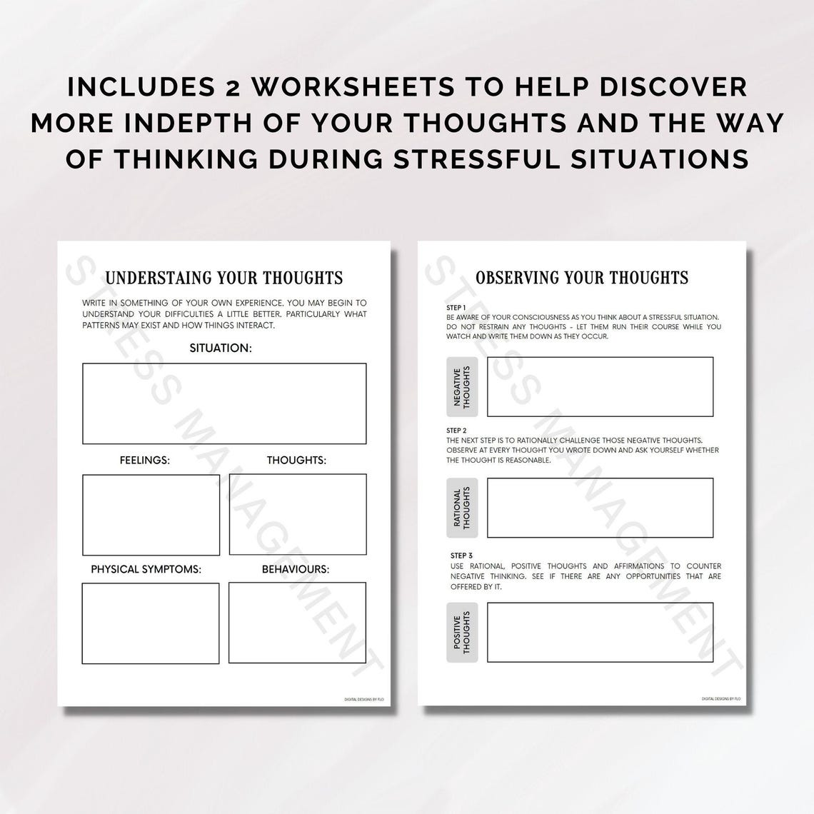 Stress Management Worksheets, Stress Relief Printable, Therapy ...