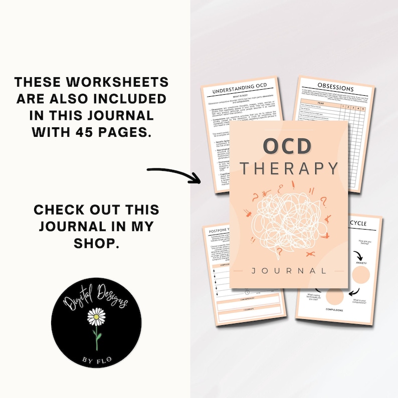 ERP Worksheets, OCD Worksheets, OCD Workbook, Exposure Therapy ...