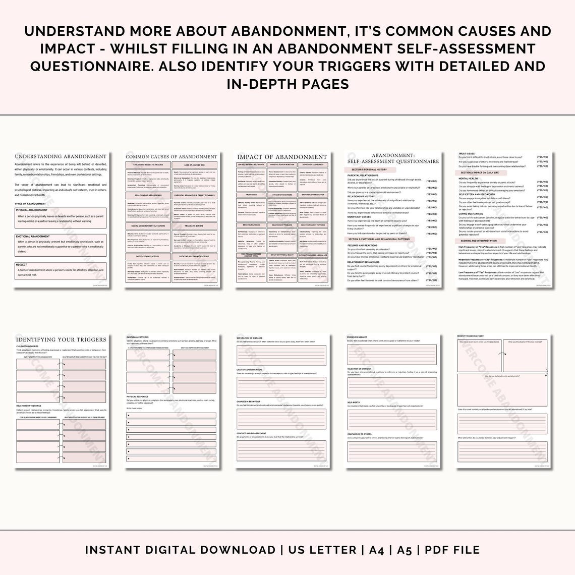 Abandonment Workbook, Attachment Styles, Inner Child Healing, Childhood ...