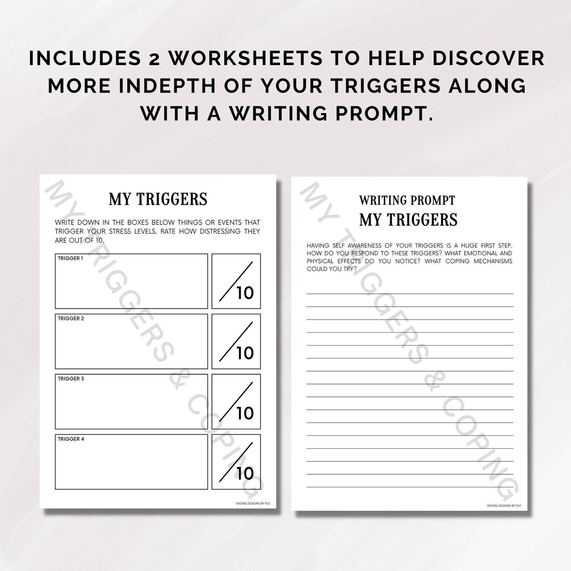 Triggers and Coping Worksheet Printable, Trigger Processing Worksheets ...