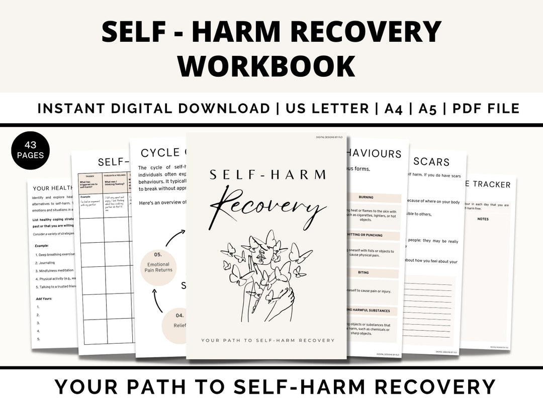 Self-harm Recovery Therapy Worksheets, Tools for Self Injury Recovery ...