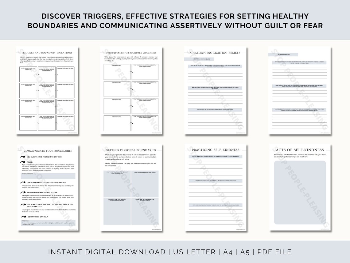 People Pleasing Workbook Printable, Self-love Workbook, Self-awareness ...