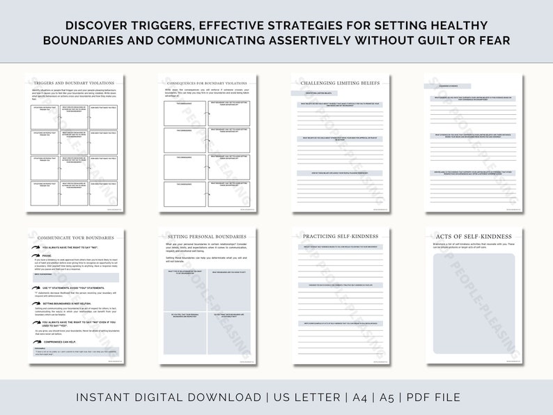People Pleasing Workbook Printable, Self-love Workbook, Self-awareness ...