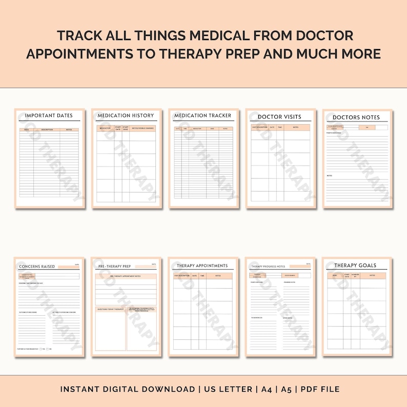 OCD Workbook, OCD Therapy Planner Printable, Obsessive Compulsive ...