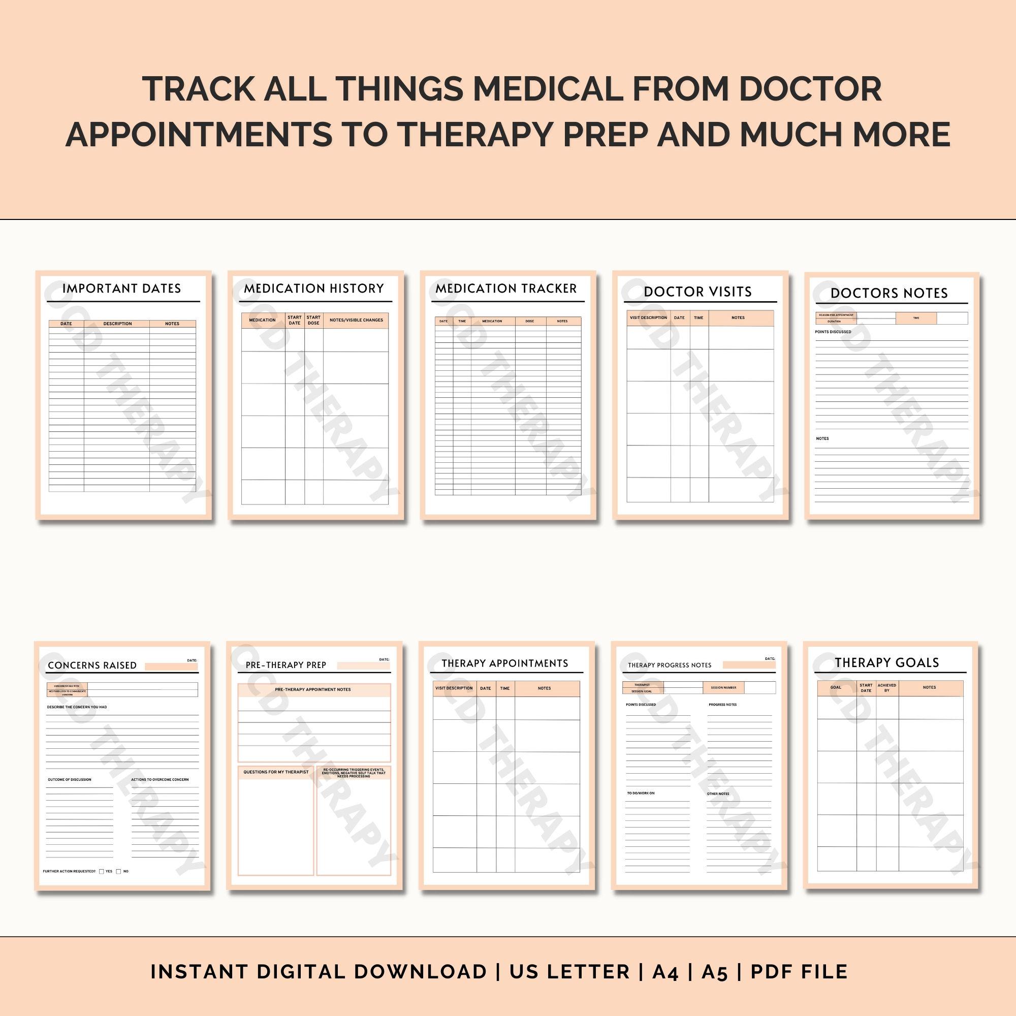 OCD Workbook, OCD Therapy Planner Printable, Obsessive Compulsive ...