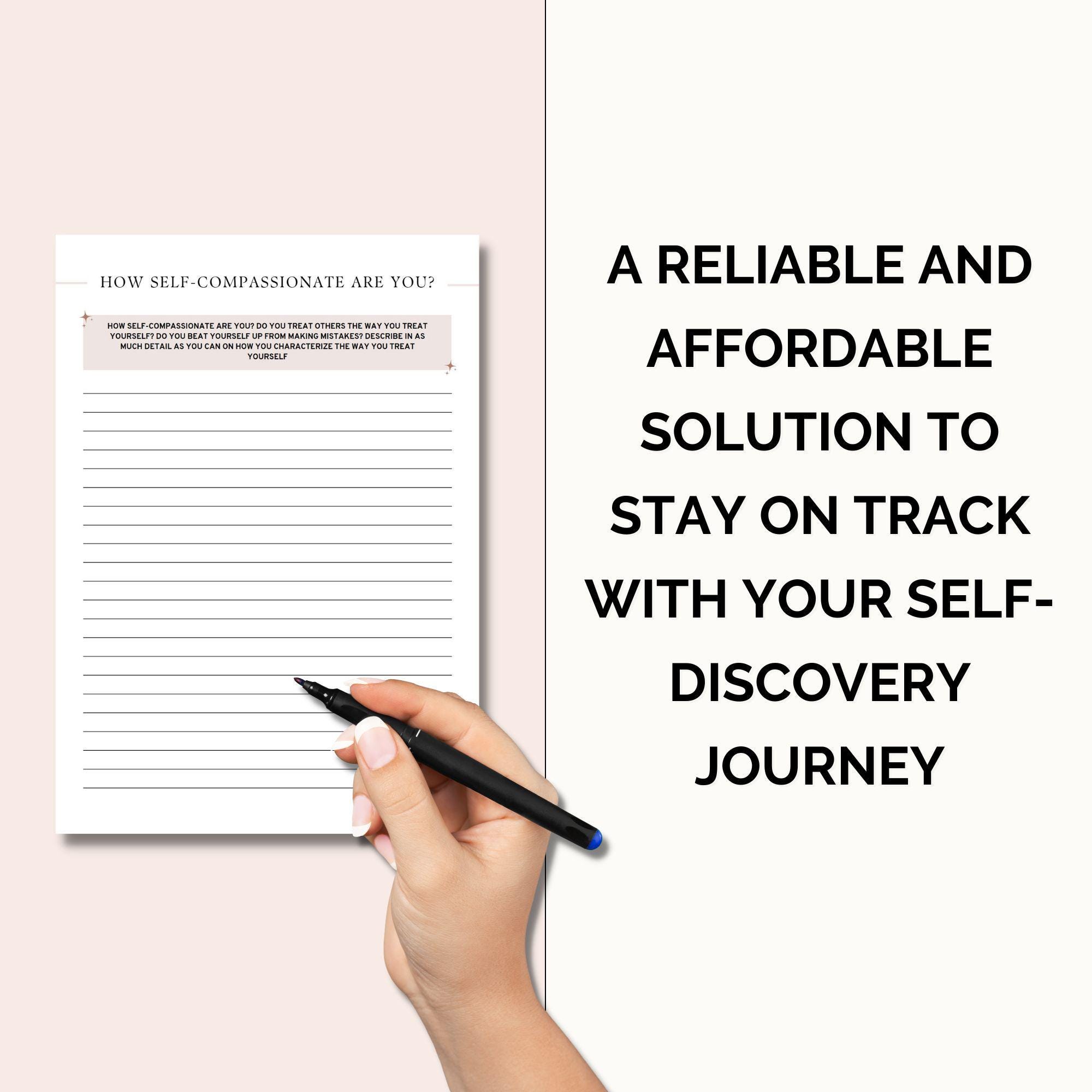 Self-compassion Workbook Printable, Self Care Journal, Therapy ...