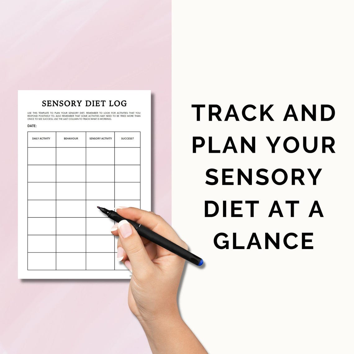 Sensory Diet Planner for Autism, ADHD, Sensory Processing Disorder ...