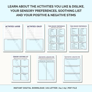 Workbook for Autism, Stimming Worksheets, Autism Journal, Sensory ...