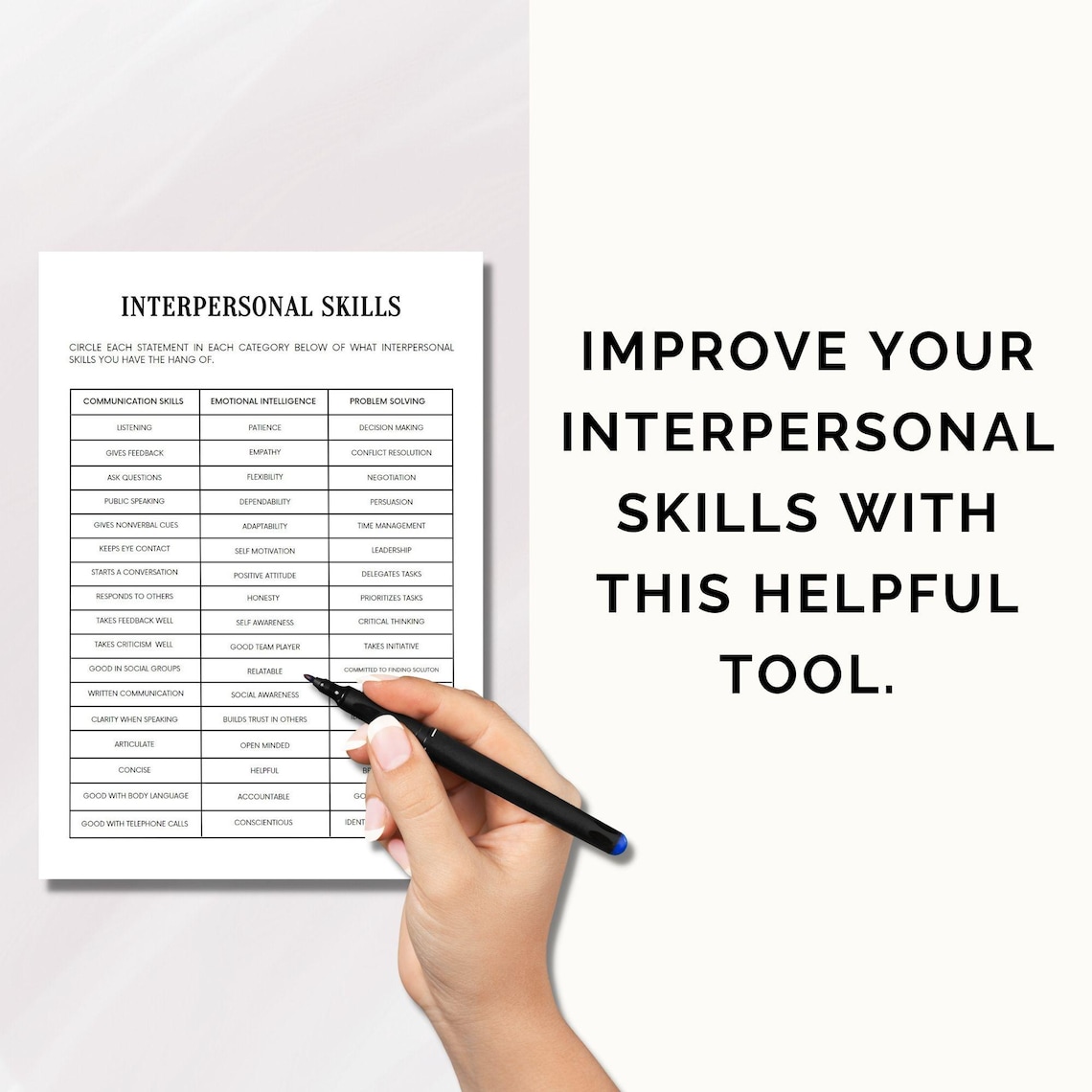 Printable Interpersonal Skills Worksheets, Communication Journal, CBT ...