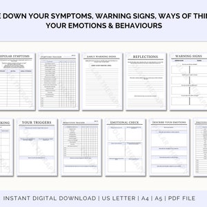 Bipolar Journal Printable Bipolar Mood Tracker Bipolar - Etsy