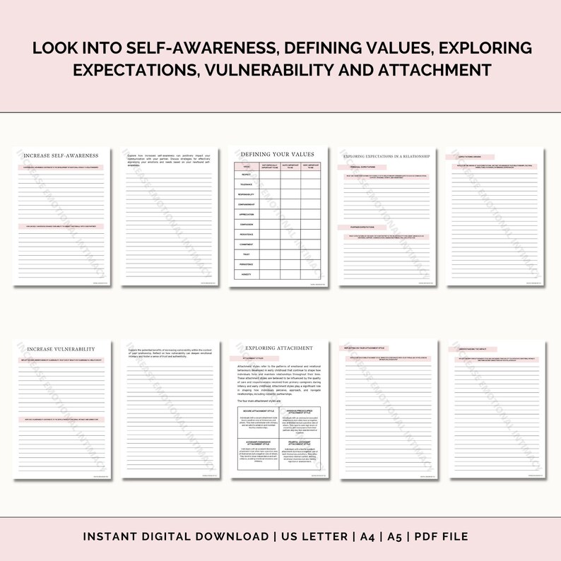 Emotional Intimacy Workbook, Relationship Intimacy Therapy, Couples ...