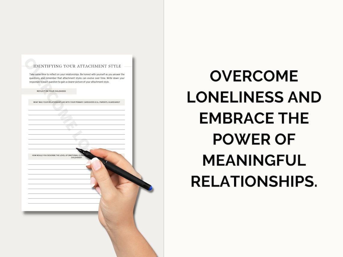 Overcome Loneliness Workbook Printable, Dealing With Loneliness, People ...